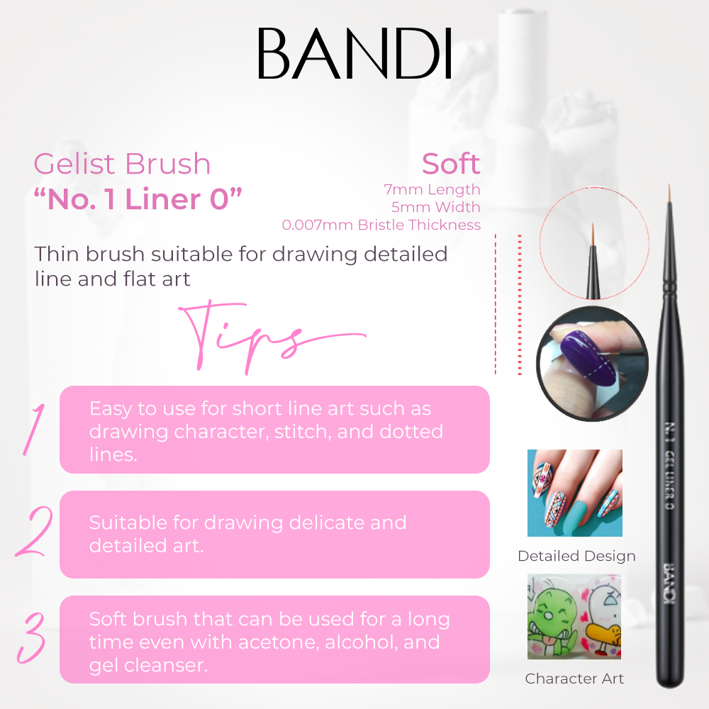 BANDI GELIST Brush NO.1 GEL LINER (GL0) – New Summit Colors Distribution Inc.